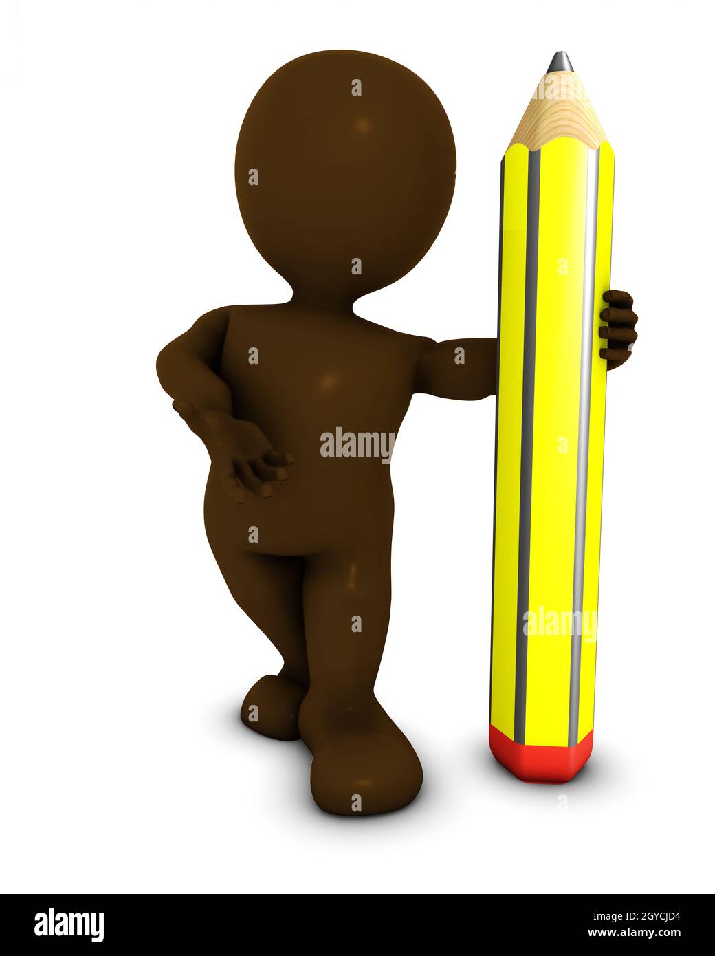 3D Render of Morph Man pencil Stock Photo - Alamy