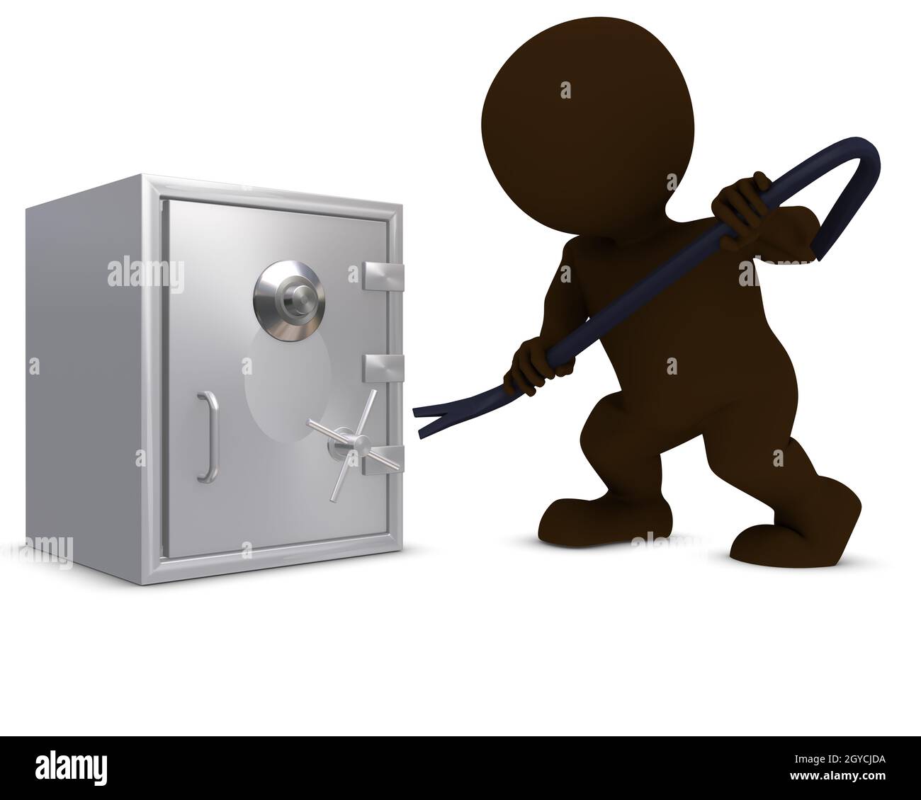 3D Render of Morph Man breaking into a safe Stock Photo - Alamy