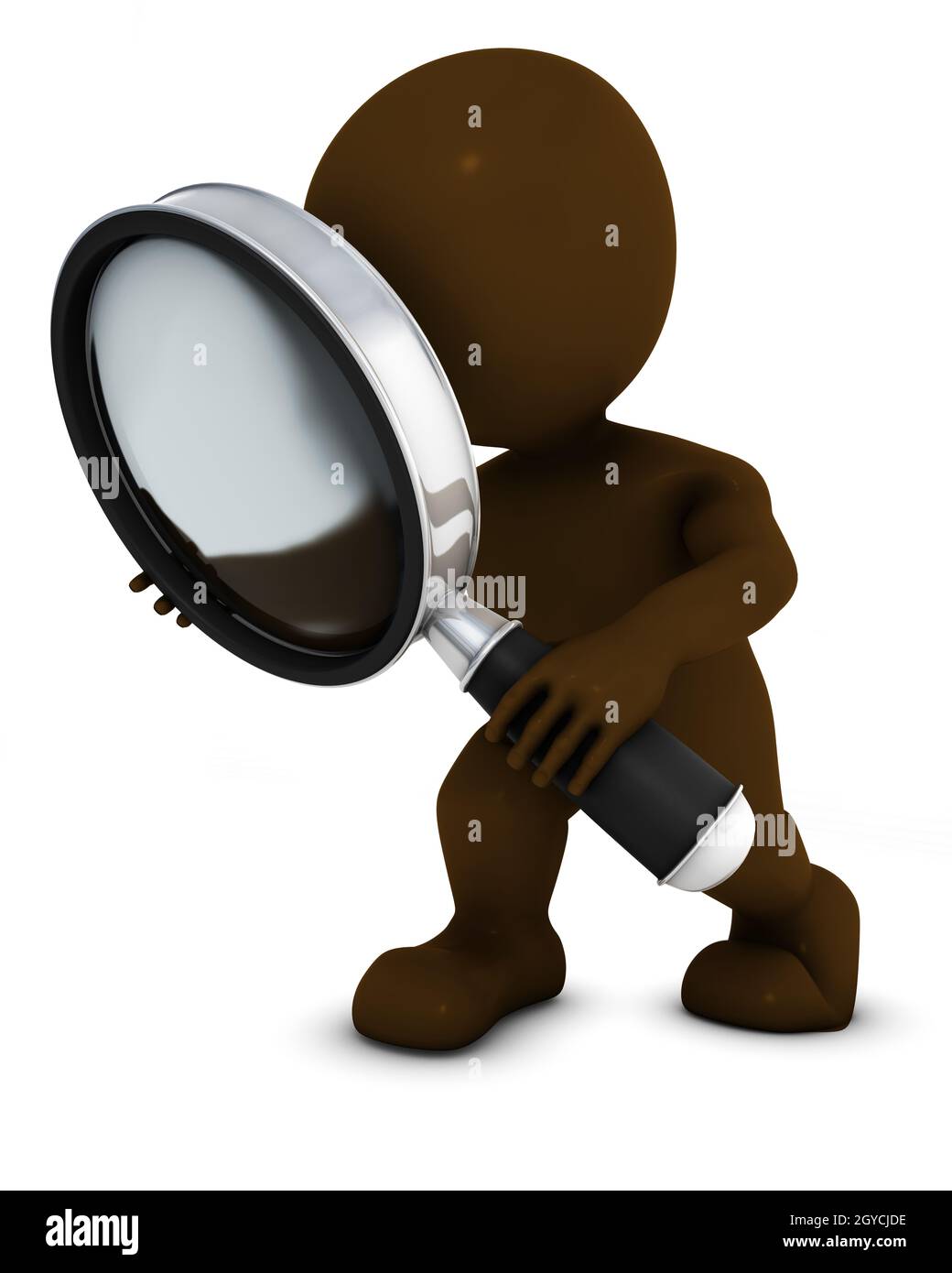3d Man Magnifying Glass Searching High Resolution Stock Photography and ...