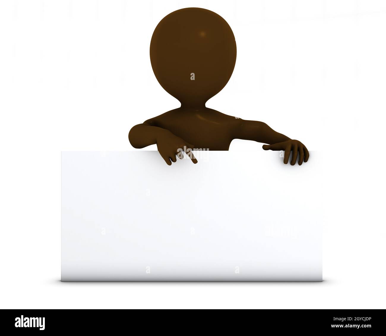 3D Render of Morph Man with blank sign Stock Photo - Alamy