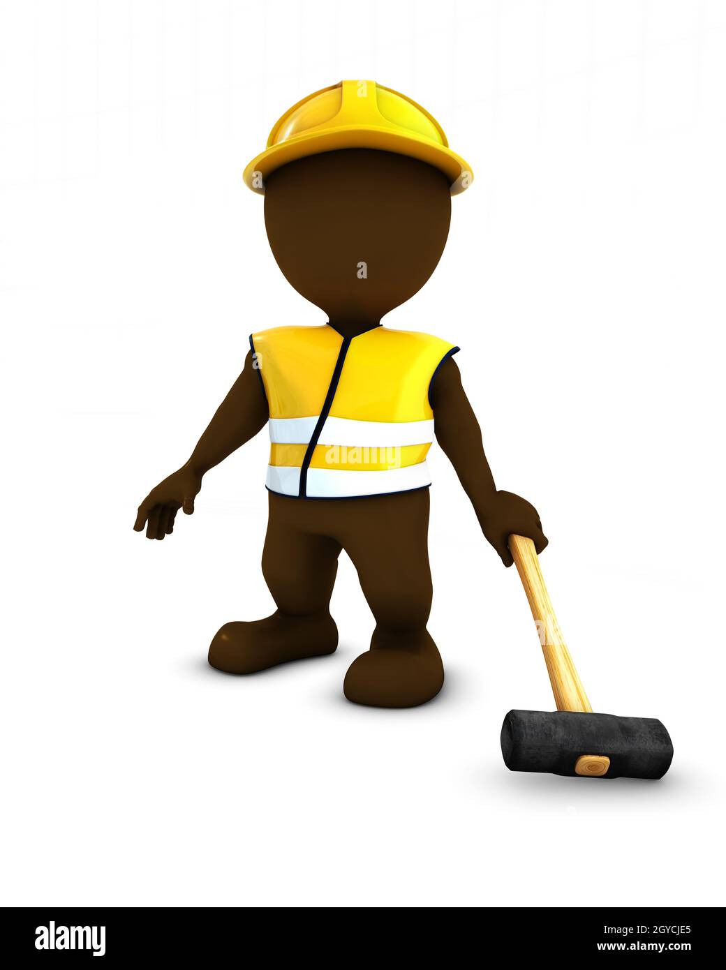 3D Render of Morph Man Builder with sledgehammer Stock Photo - Alamy