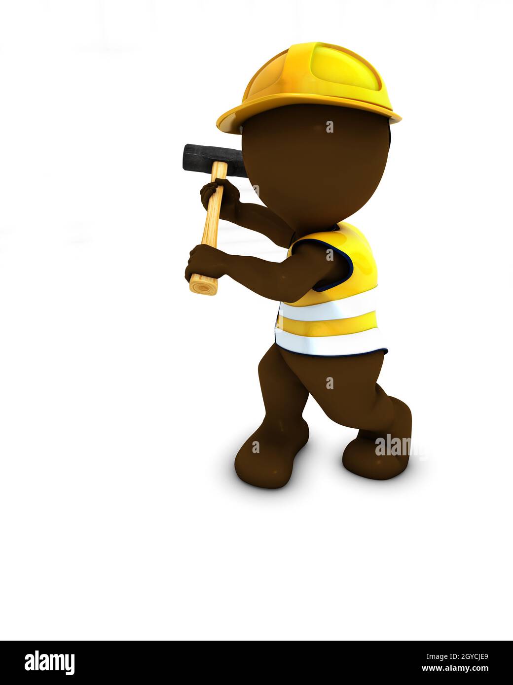 3D Render of Morph Man Builder with sledgehammer Stock Photo - Alamy