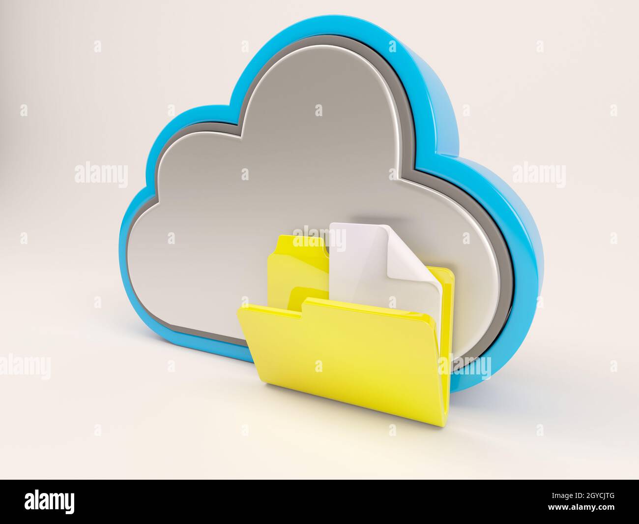 3D Render of Cloud Drive Icon Stock Photo - Alamy