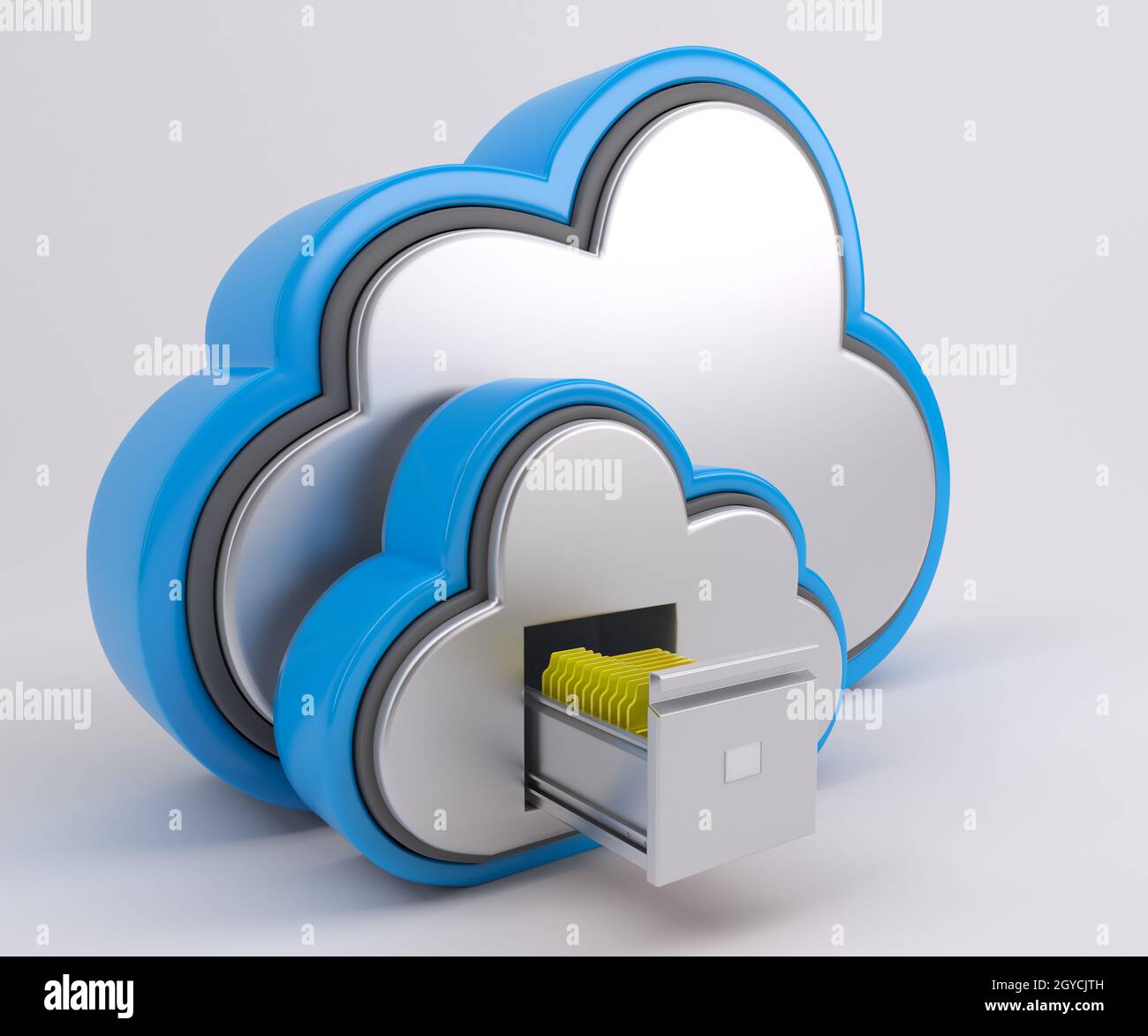 3D Render of Cloud Drive Icon Stock Photo - Alamy