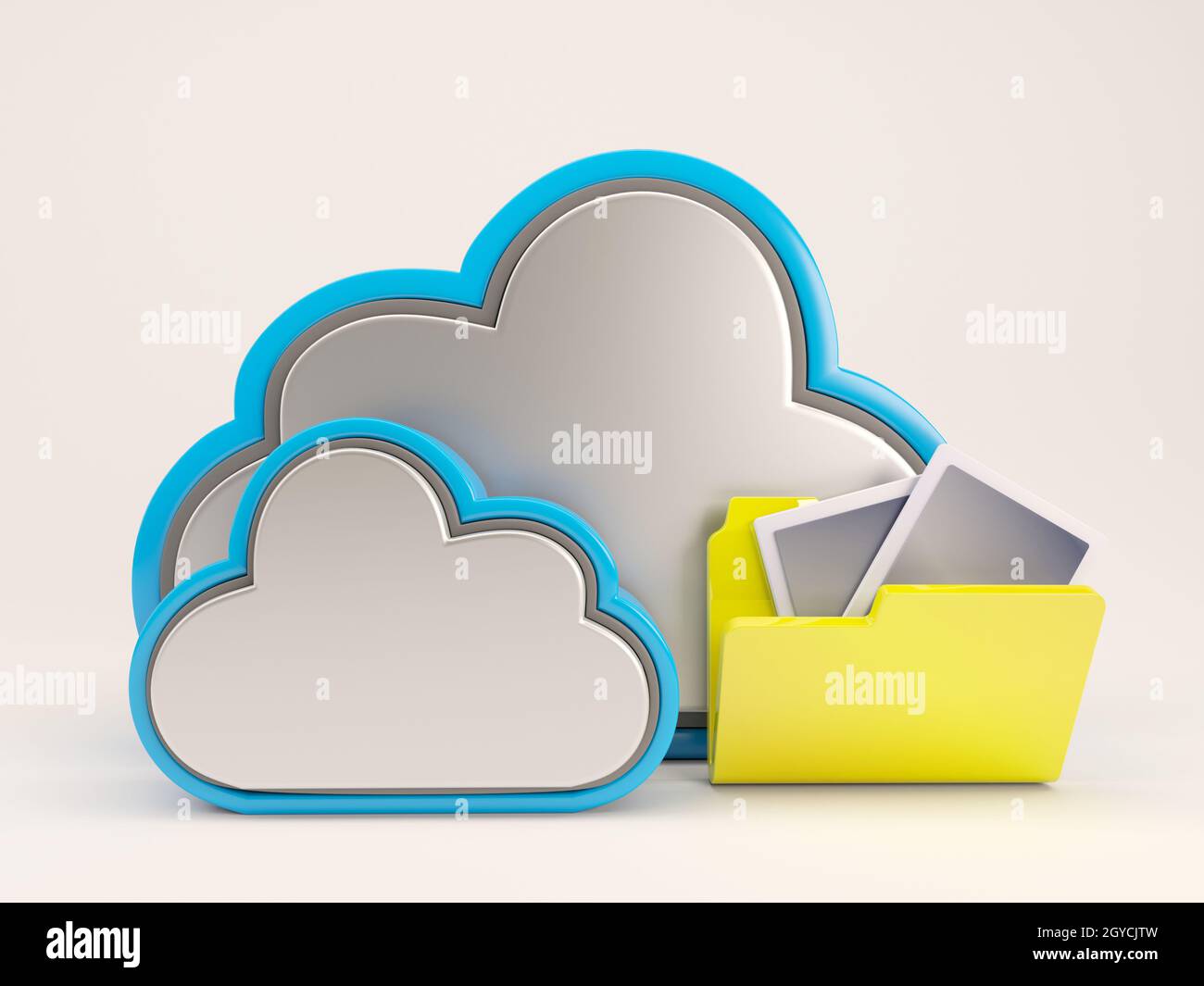 3D Render of Cloud Drive Icon Stock Photo - Alamy