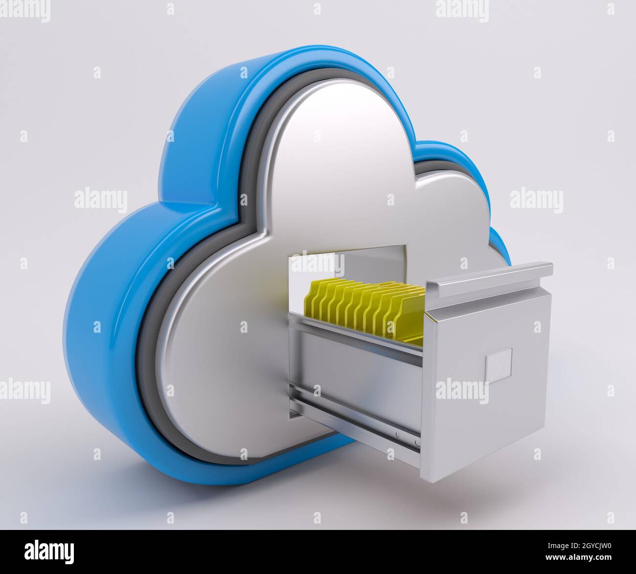 3D Render of Cloud Drive Icon Stock Photo - Alamy