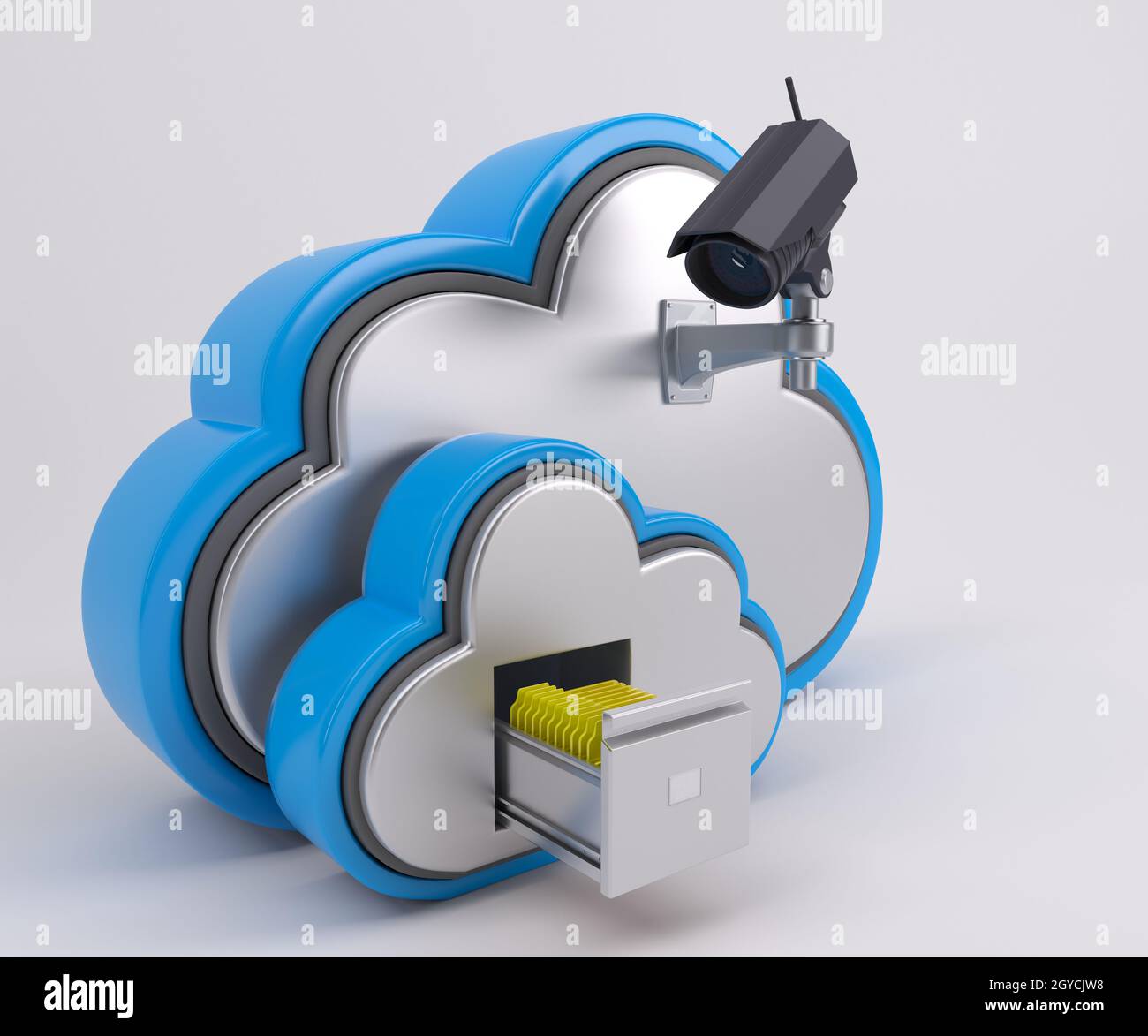 3D Render of Cloud Drive Icon Stock Photo - Alamy