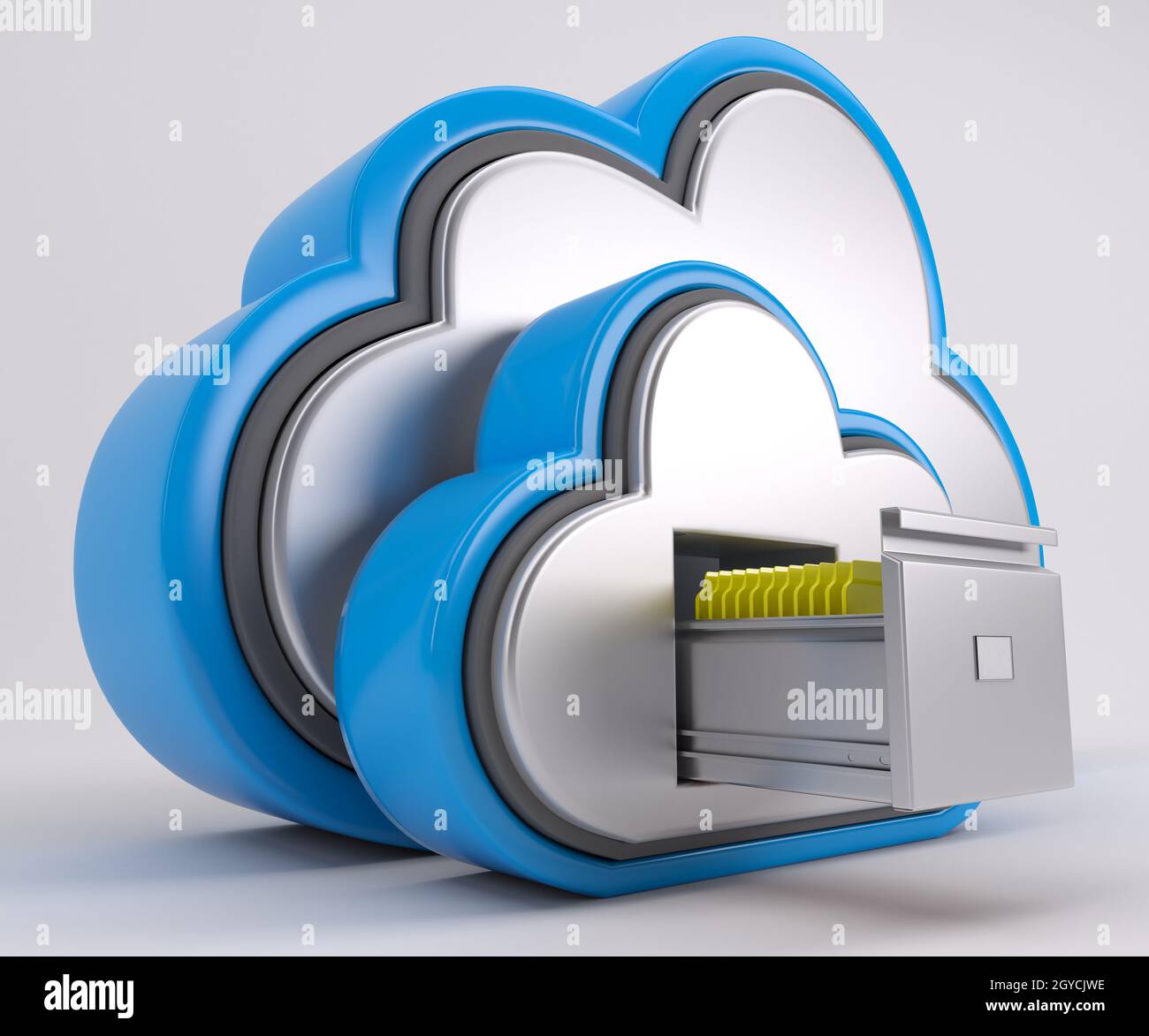 3D Render of Cloud Drive Icon Stock Photo - Alamy