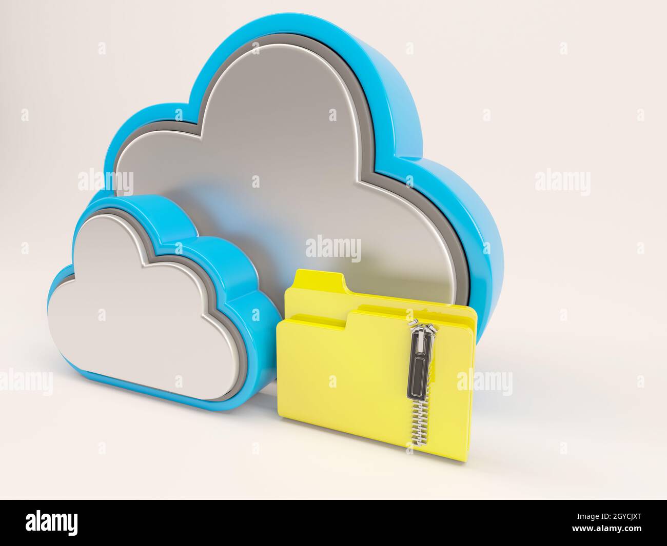 3D Render of Cloud Drive Icon Stock Photo - Alamy