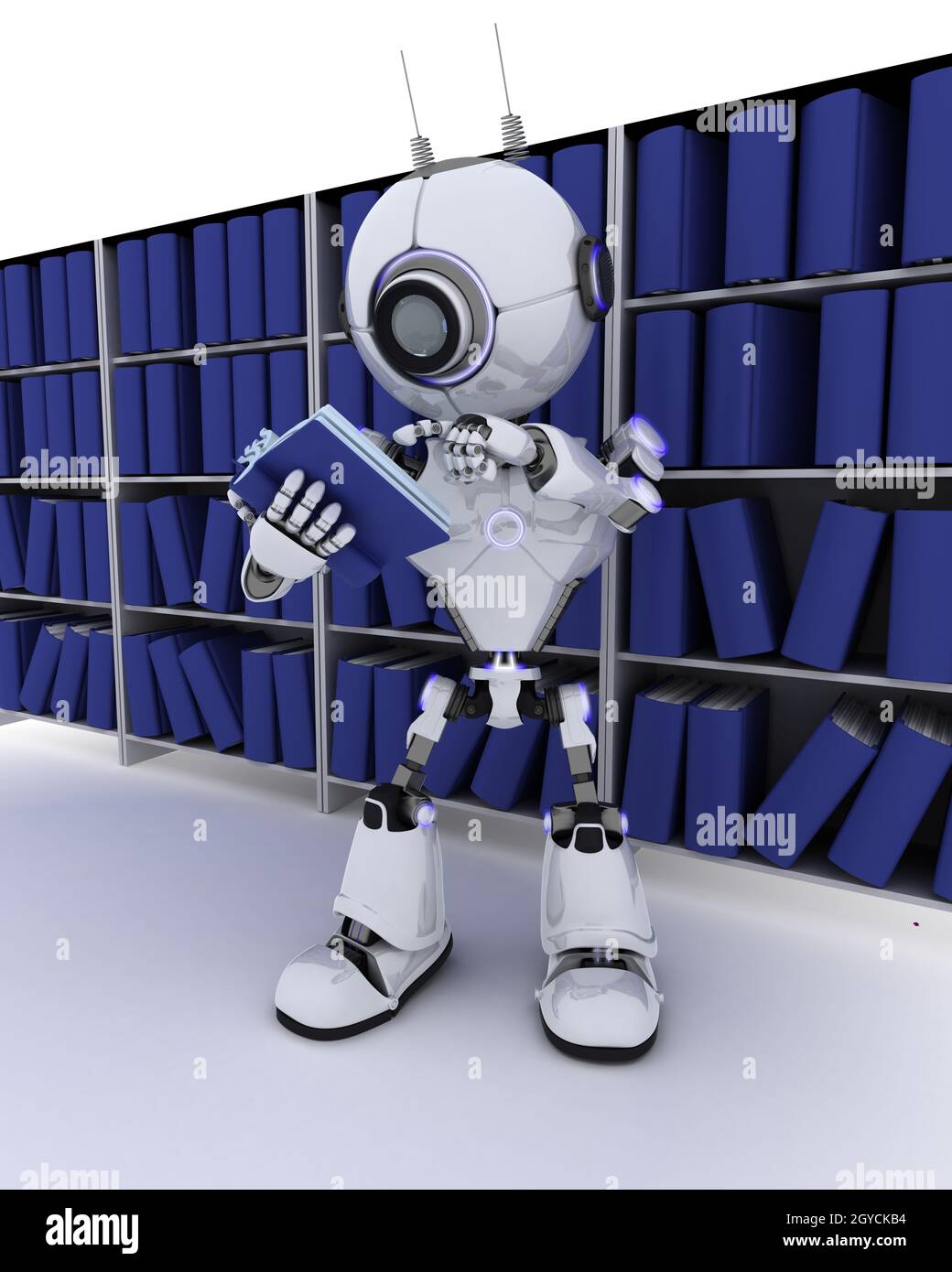 3D Render of a Robot at bokself Stock Photo - Alamy