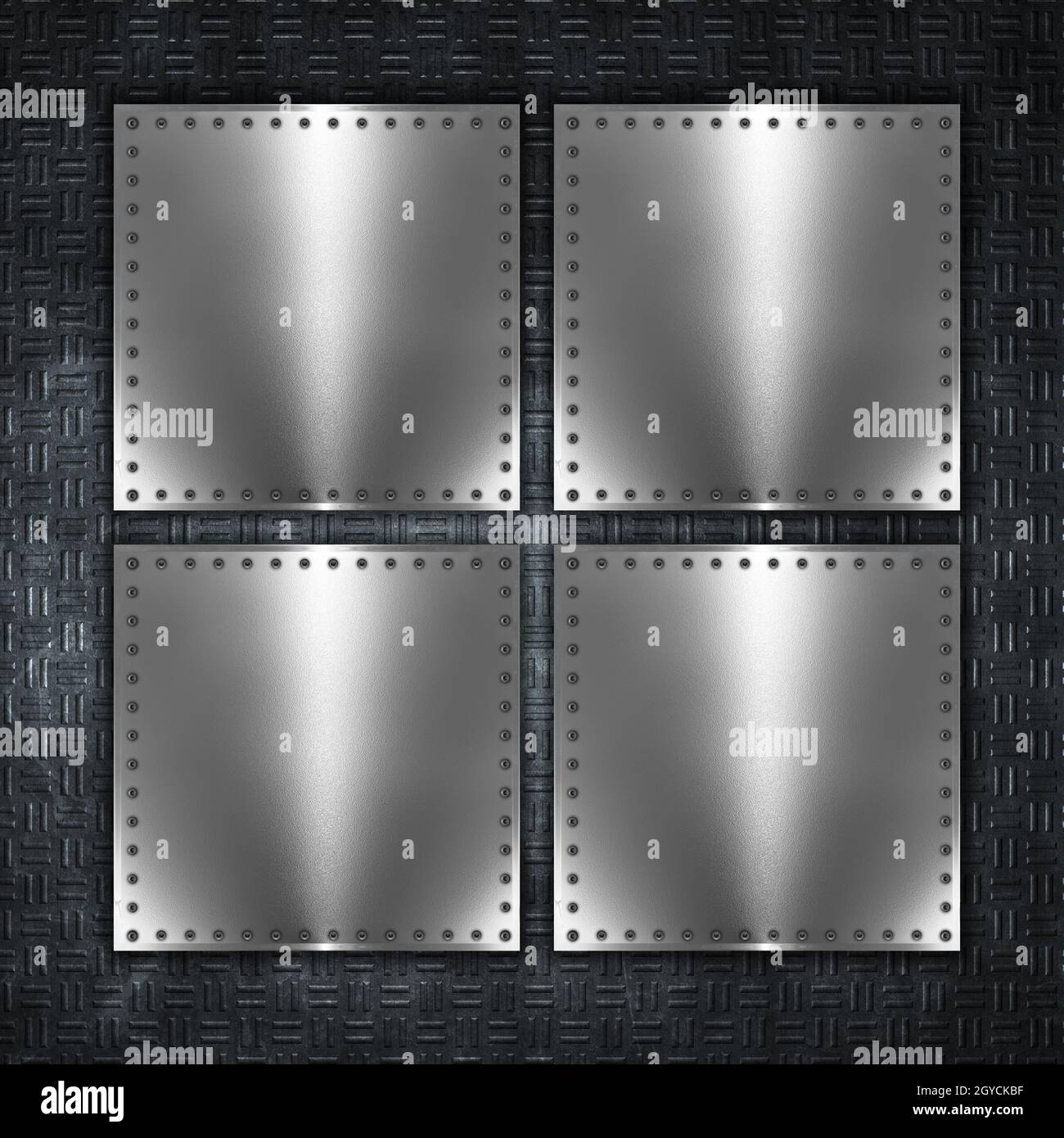 Metal plate texture background with rivets Stock Photo - Alamy