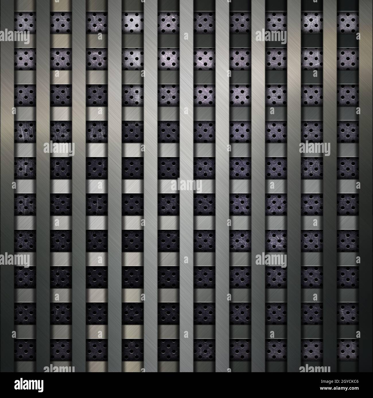 Metallic grid on a perforated metal background Stock Photo - Alamy