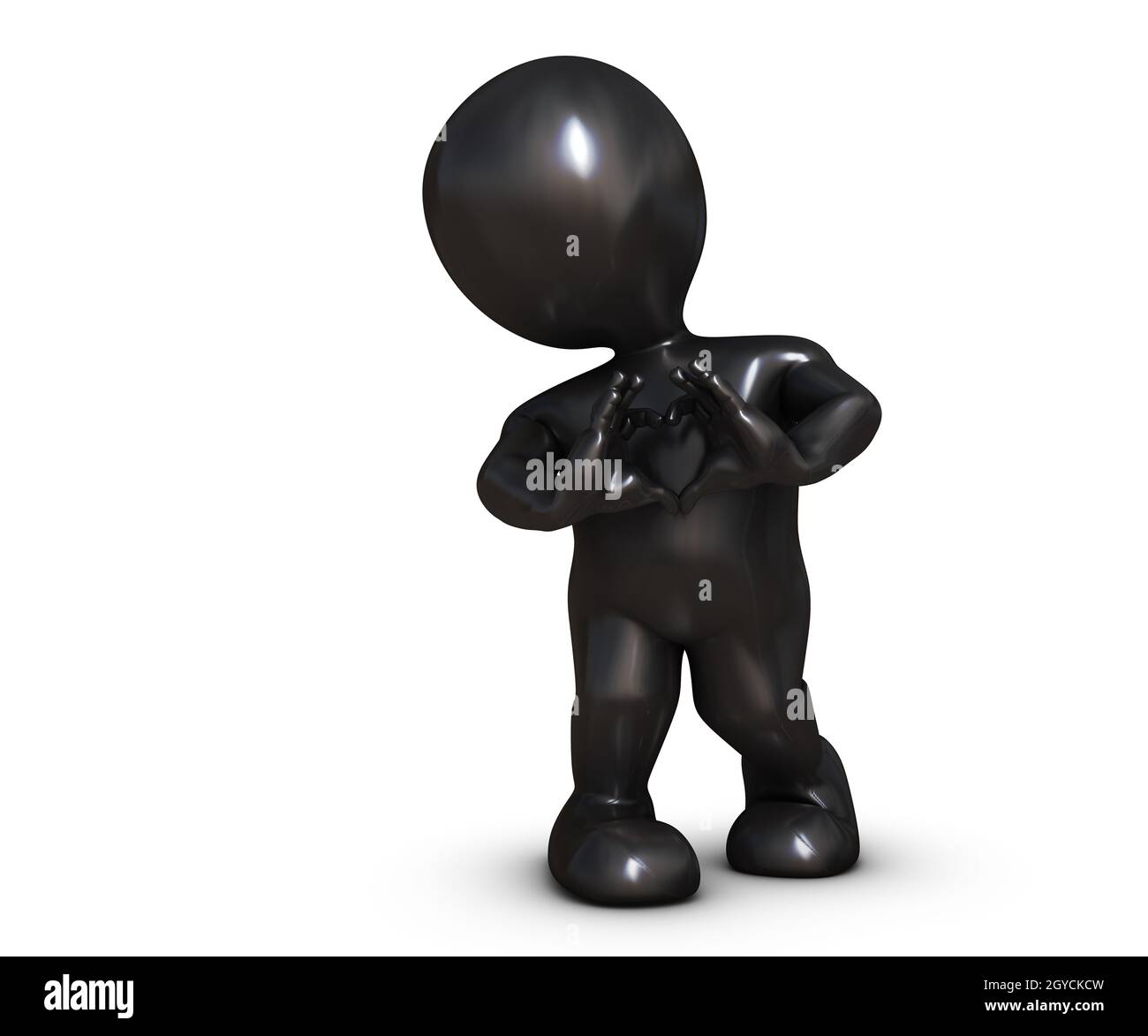 3D Render of Morph Man with heart Stock Photo - Alamy