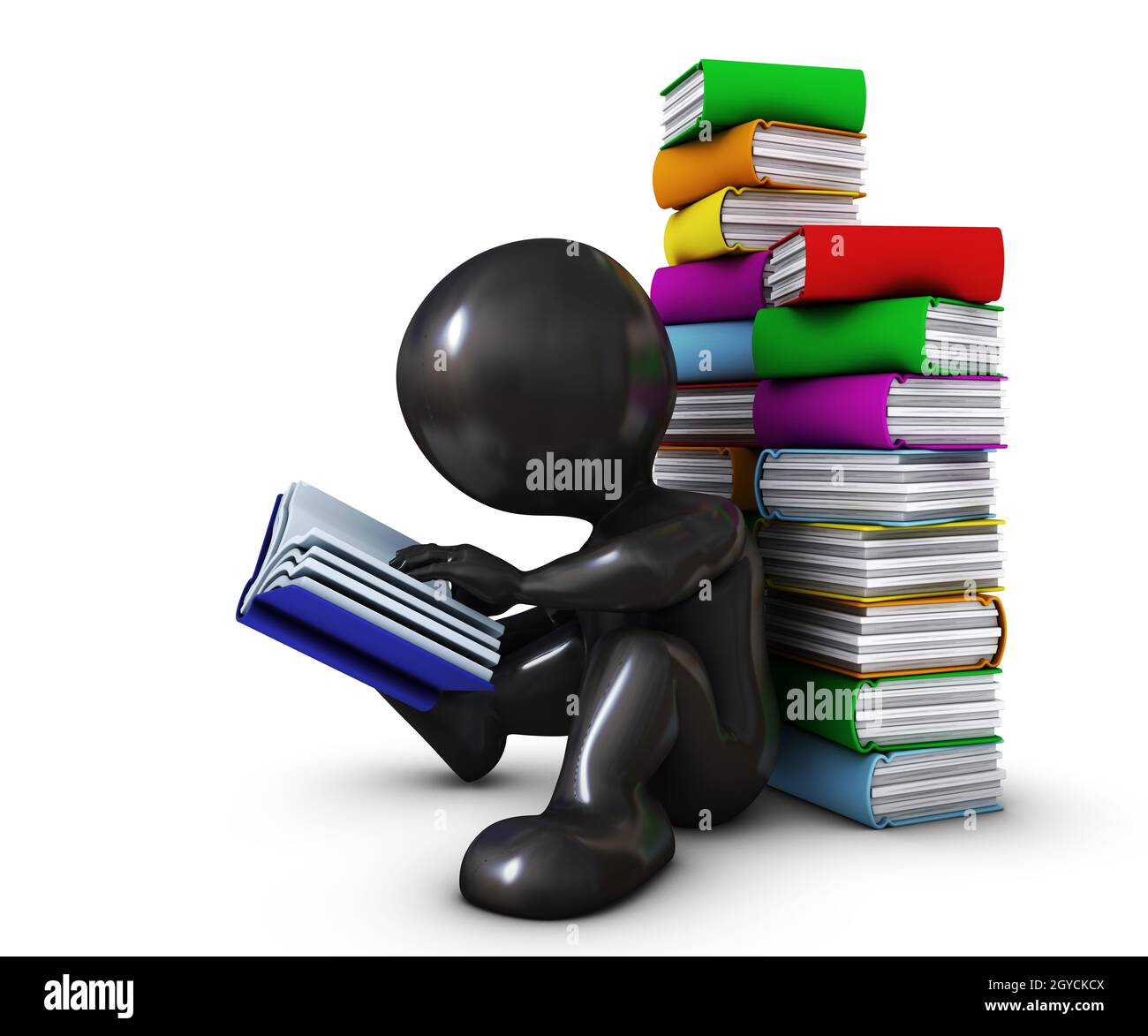 3d man sitting reading book hi-res stock photography and images - Alamy