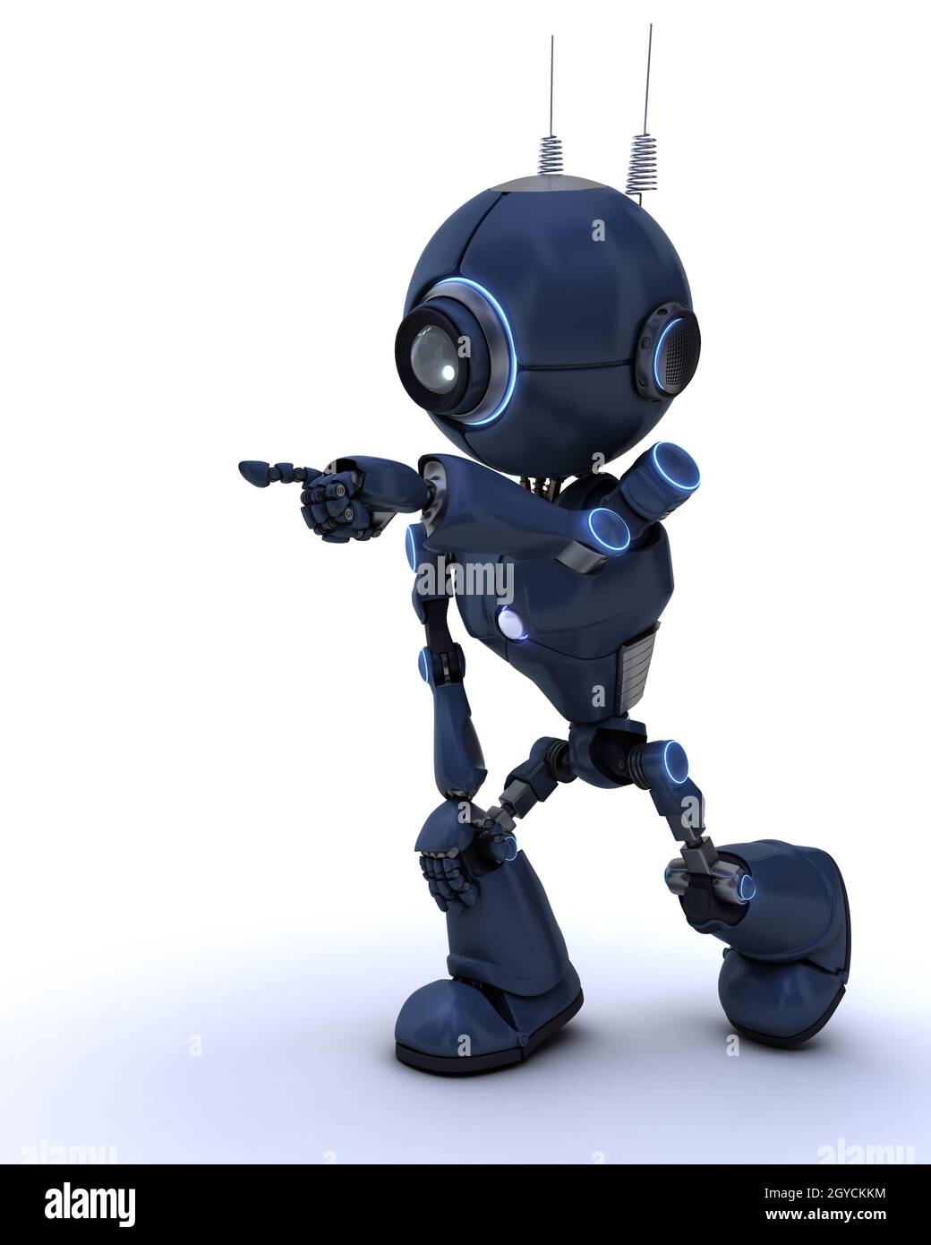 3D Render of an android reaching out to point Stock Photo - Alamy