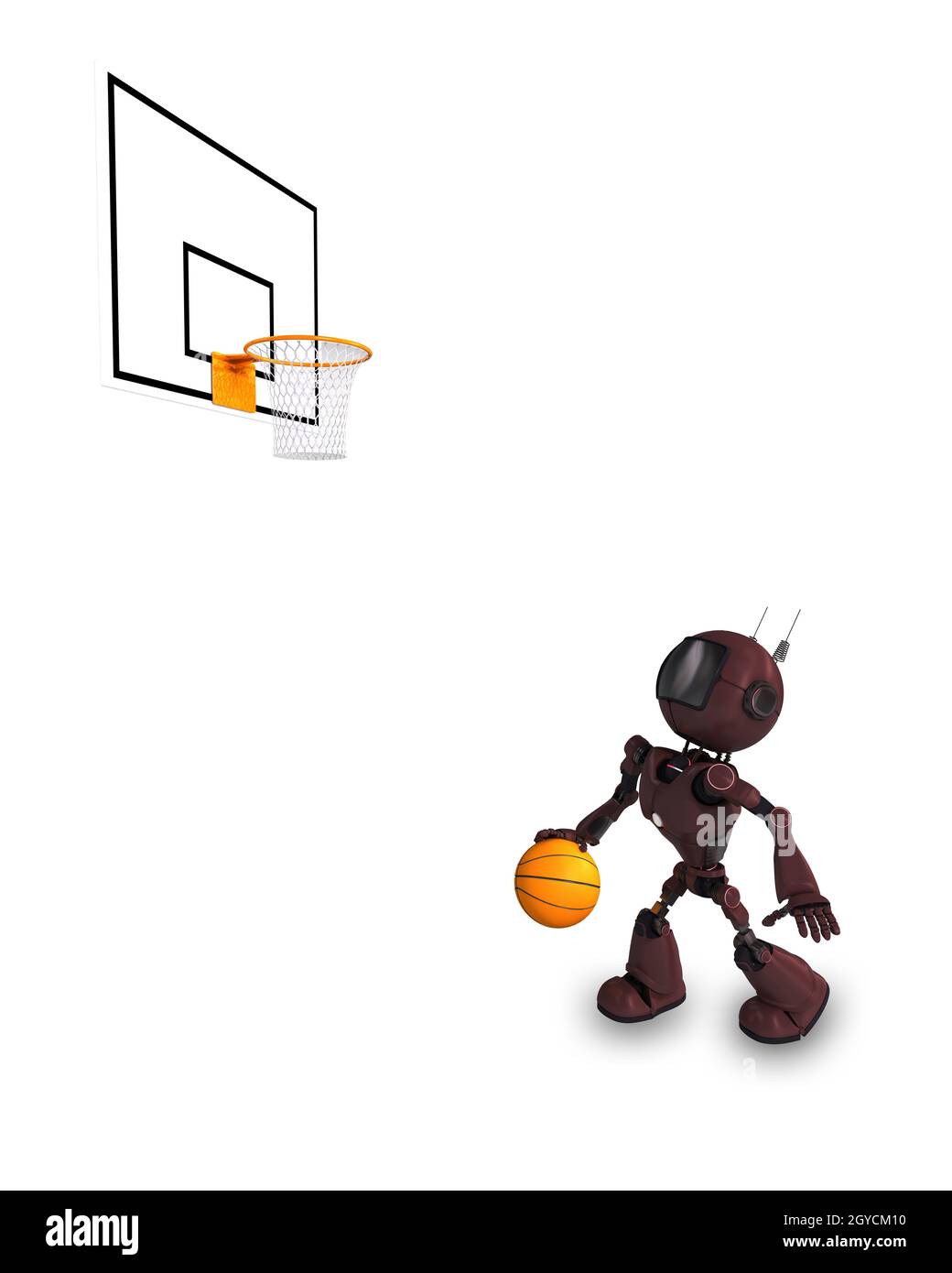 3D Render of an Android Basketball Player Stock Photo - Alamy