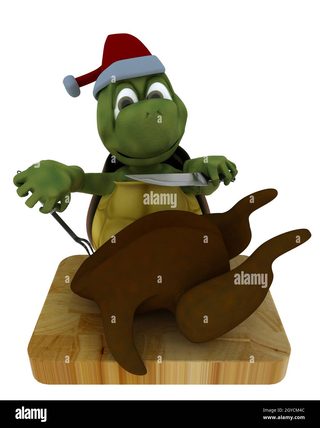 3D render of a tortoise with christmas turkey Stock Photo - Alamy