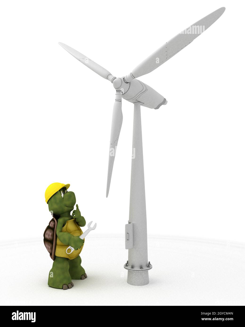 3D render of a tortoise with wind turbine Stock Photo - Alamy