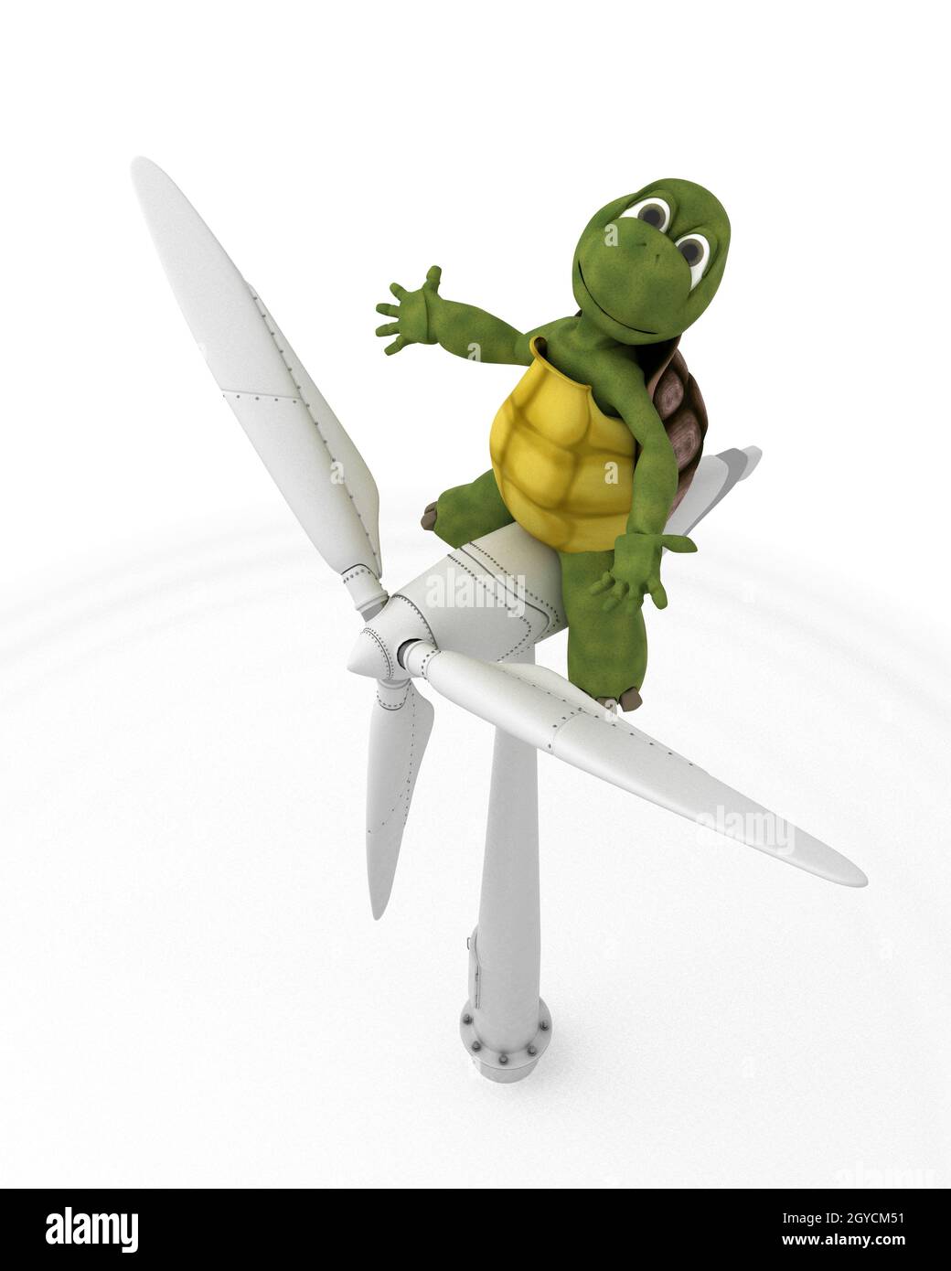 3D render of a tortoise with wind turbine Stock Photo - Alamy