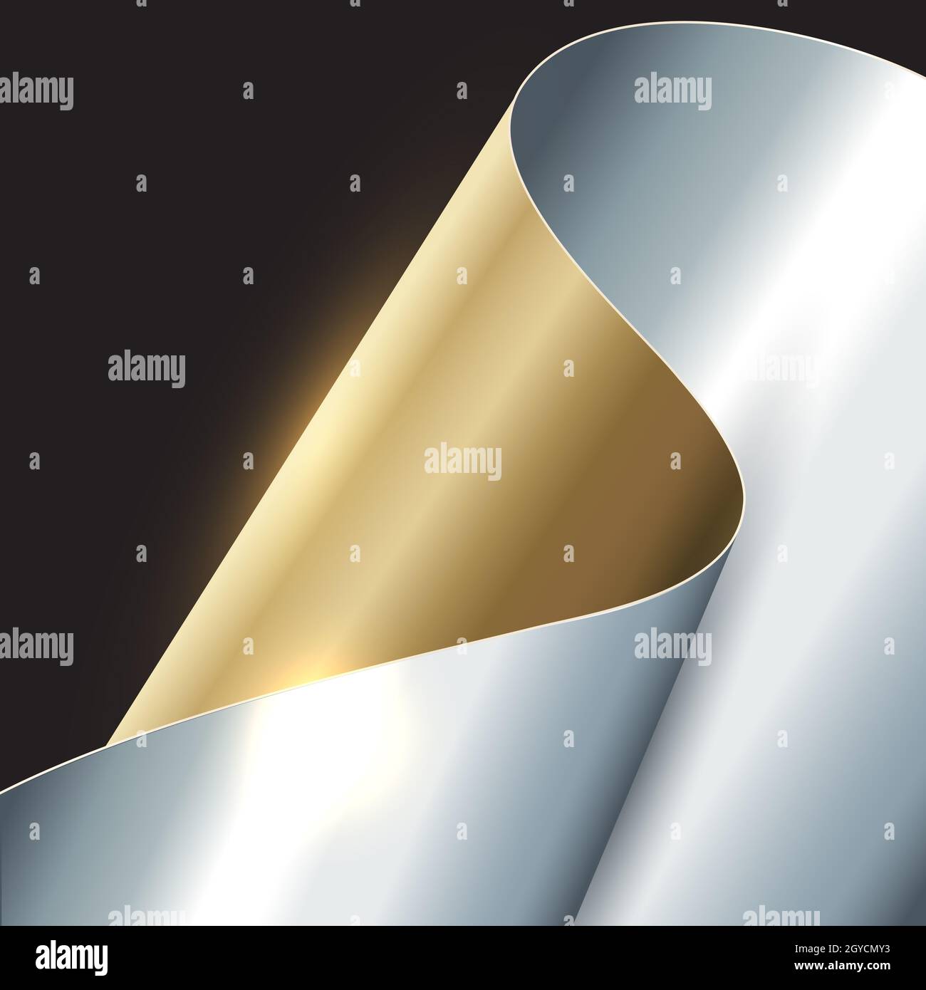 Abstract background with gold and silver metallic design Stock Photo ...