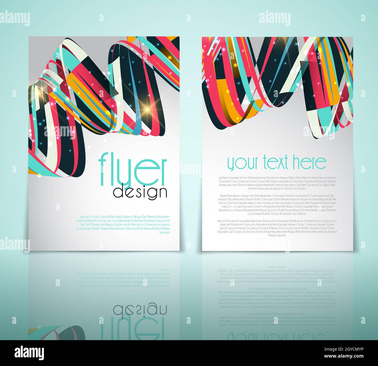 Double sided flyer template with an abstract design Stock Photo - Alamy