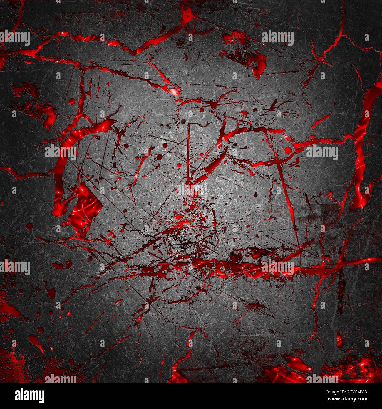 Grunge cracked concrete with gory red background underneath Stock Photo ...