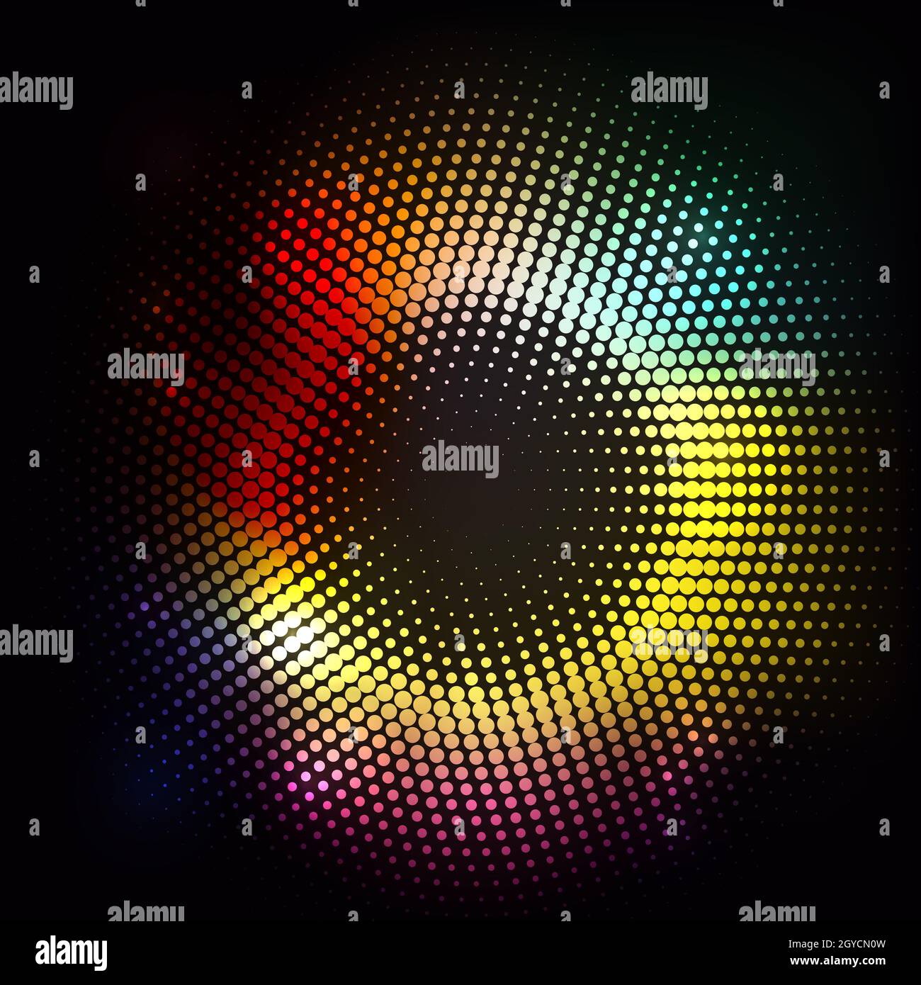 Abstract background of lights and halftone dots Stock Photo - Alamy