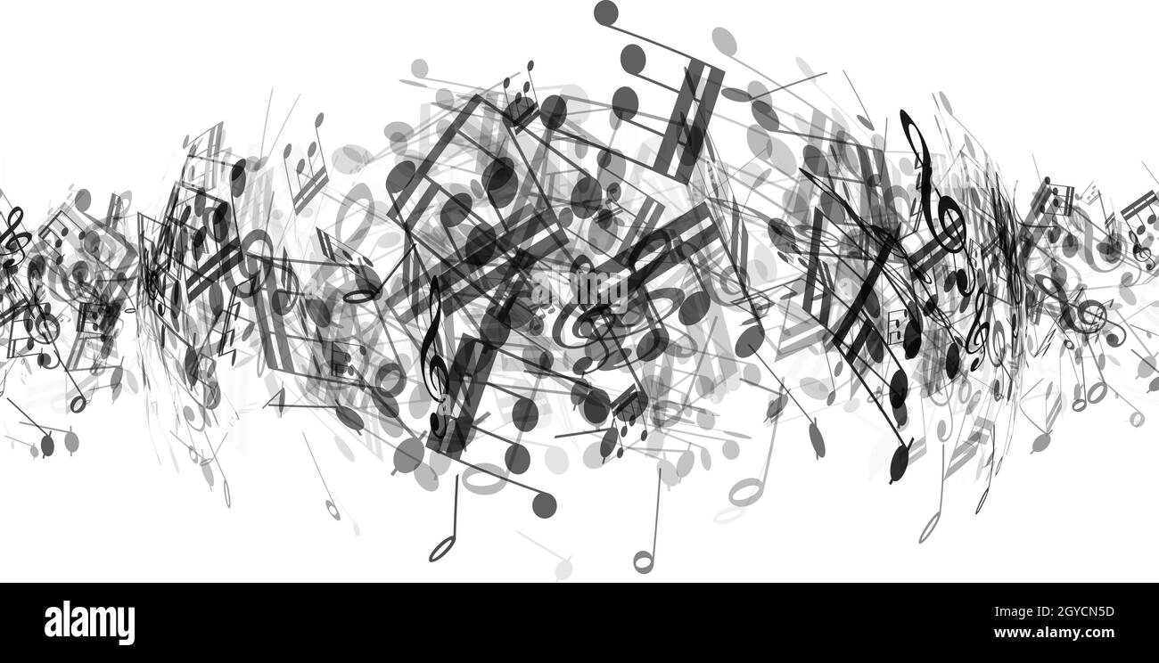 Abstract background with music notes Stock Photo - Alamy