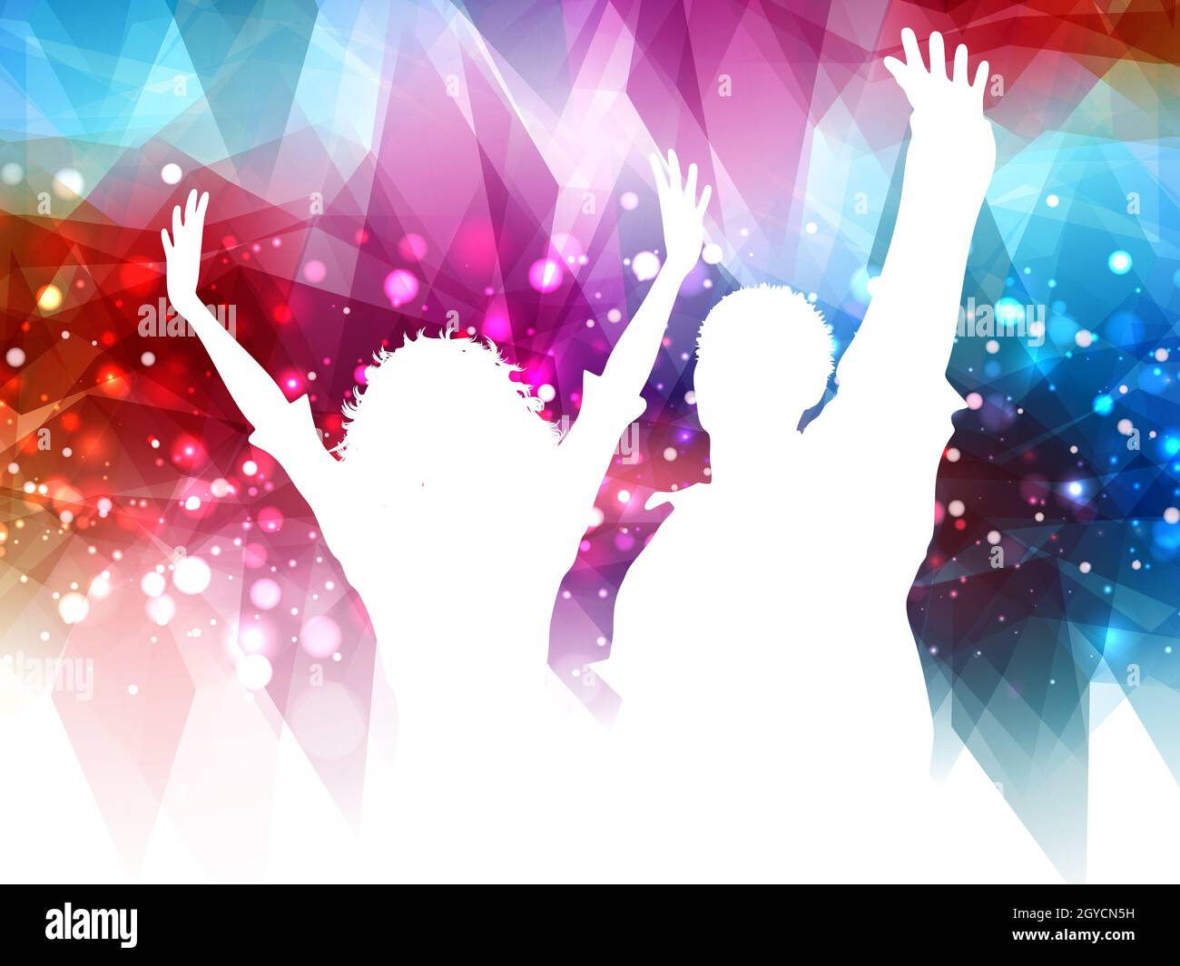 Silhouettes of people dancing on an abstract background Stock Photo - Alamy