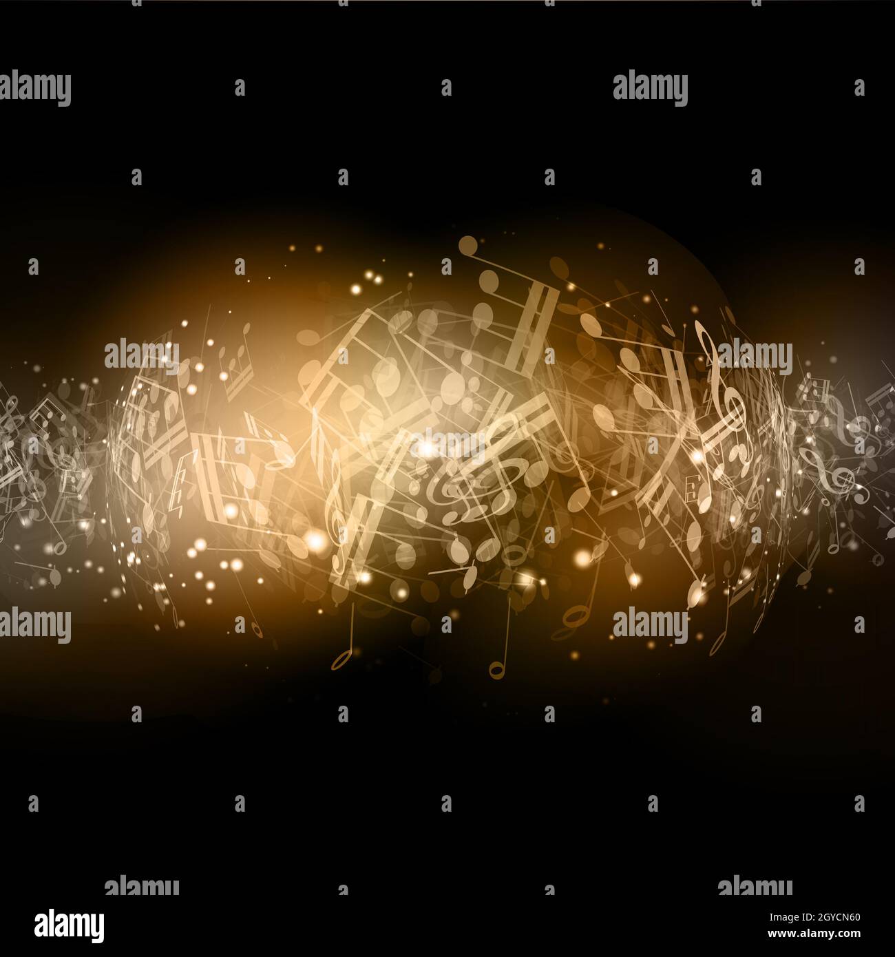 Abstract background with music notes Stock Photo - Alamy