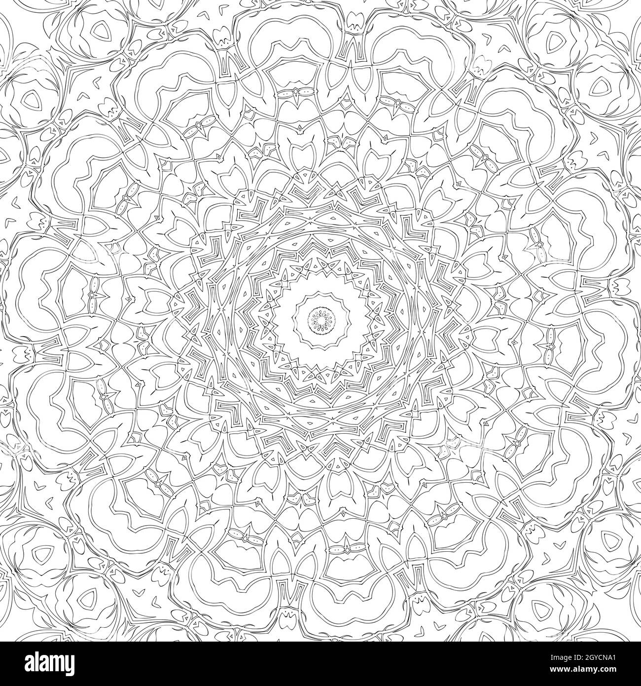 Decorative design for adult coloring page Stock Photo - Alamy