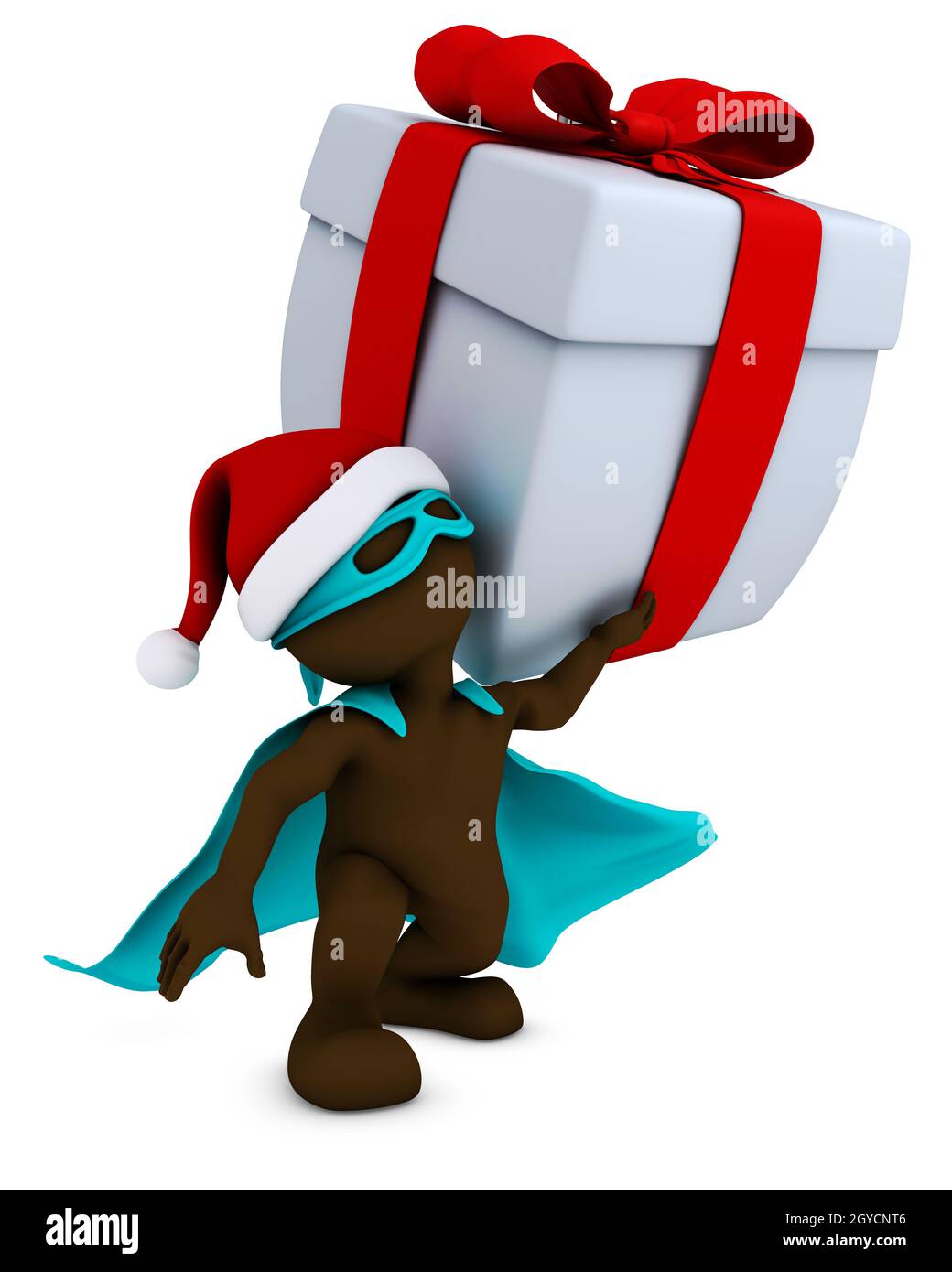 3d render of a morph man santa super hero Stock Photo - Alamy