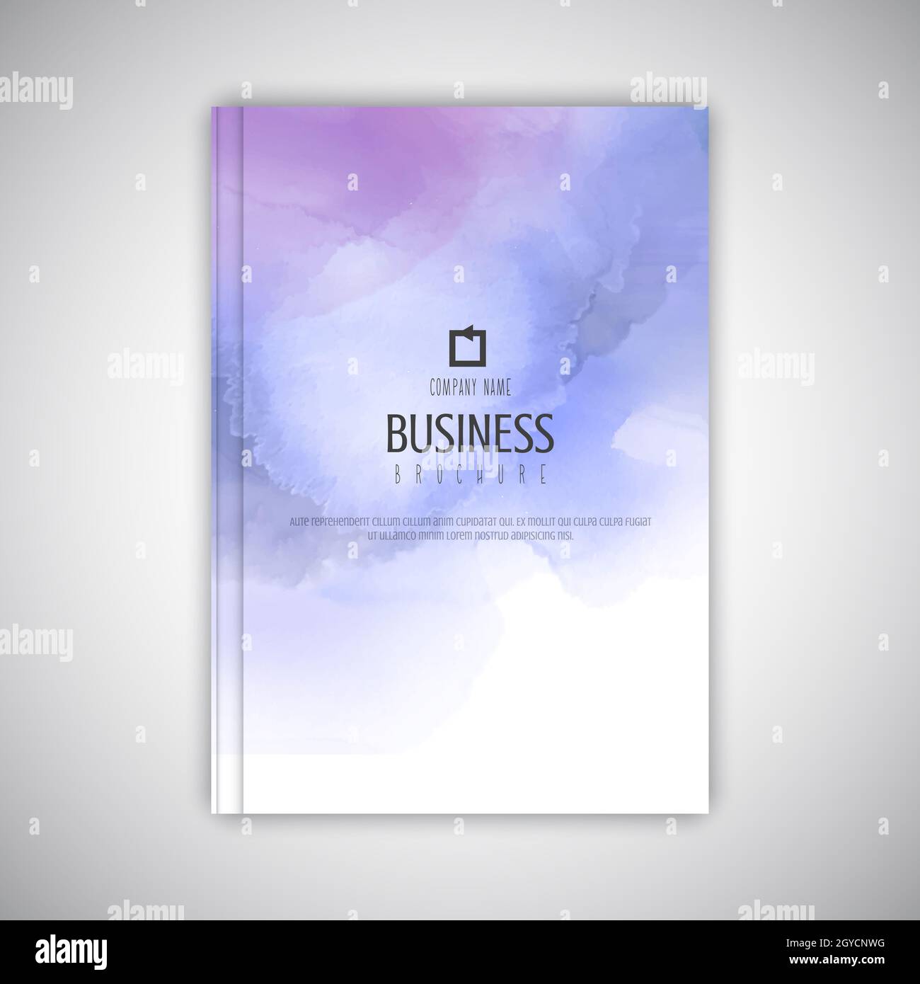 Business brochure template with watercolour texture Stock Photo - Alamy