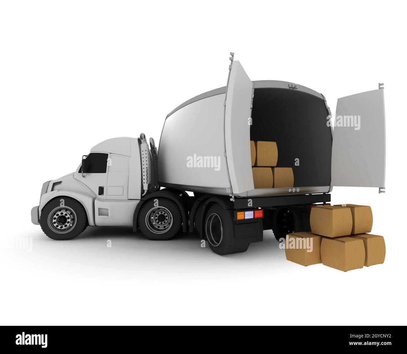 3D Render of an Oversized Cartoon Truck Stock Photo - Alamy