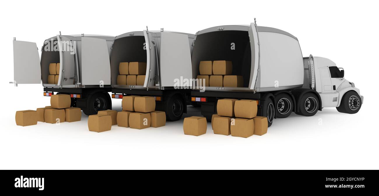 3D Render of an Oversized Cartoon Truck Stock Photo - Alamy