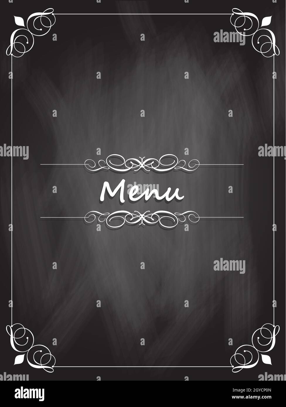 Menu design with a chalk board texture Stock Photo - Alamy