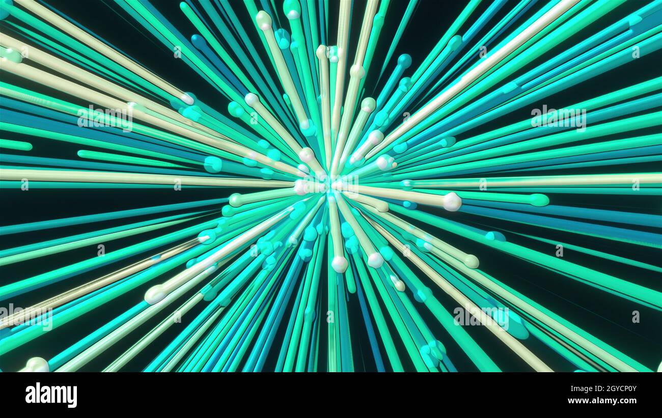 Fractal detonation 3d render of supernova in space. Chaotic arrows ...