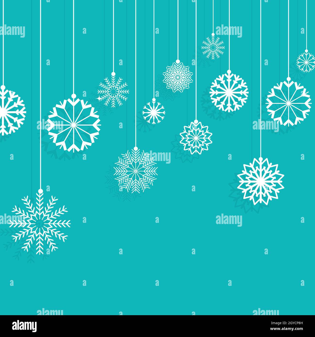 Christmas background with hanging snowflakes Stock Photo - Alamy
