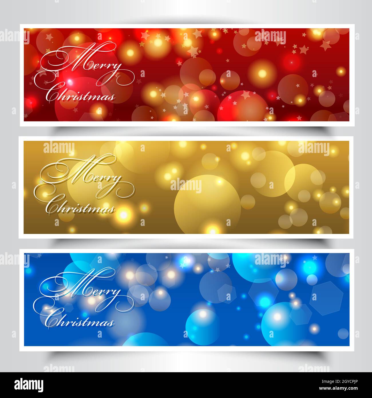 Collection of Christmas banners in different colours Stock Photo - Alamy