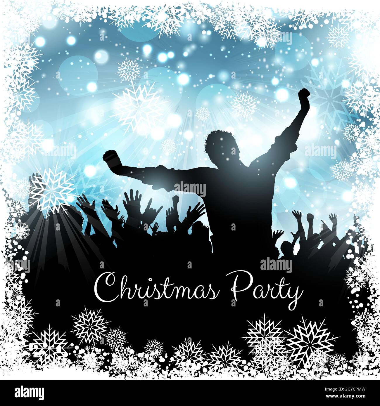 Silhouette of a party crowd on a Christmas background Stock Photo - Alamy
