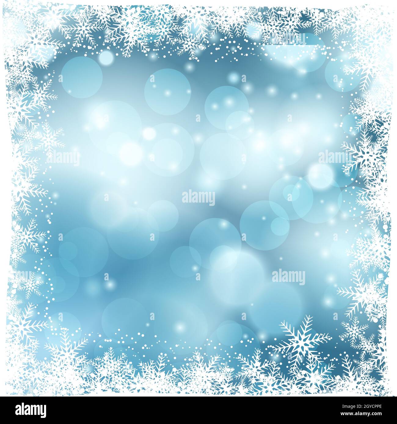 Christmas background with snowflake border Stock Photo - Alamy