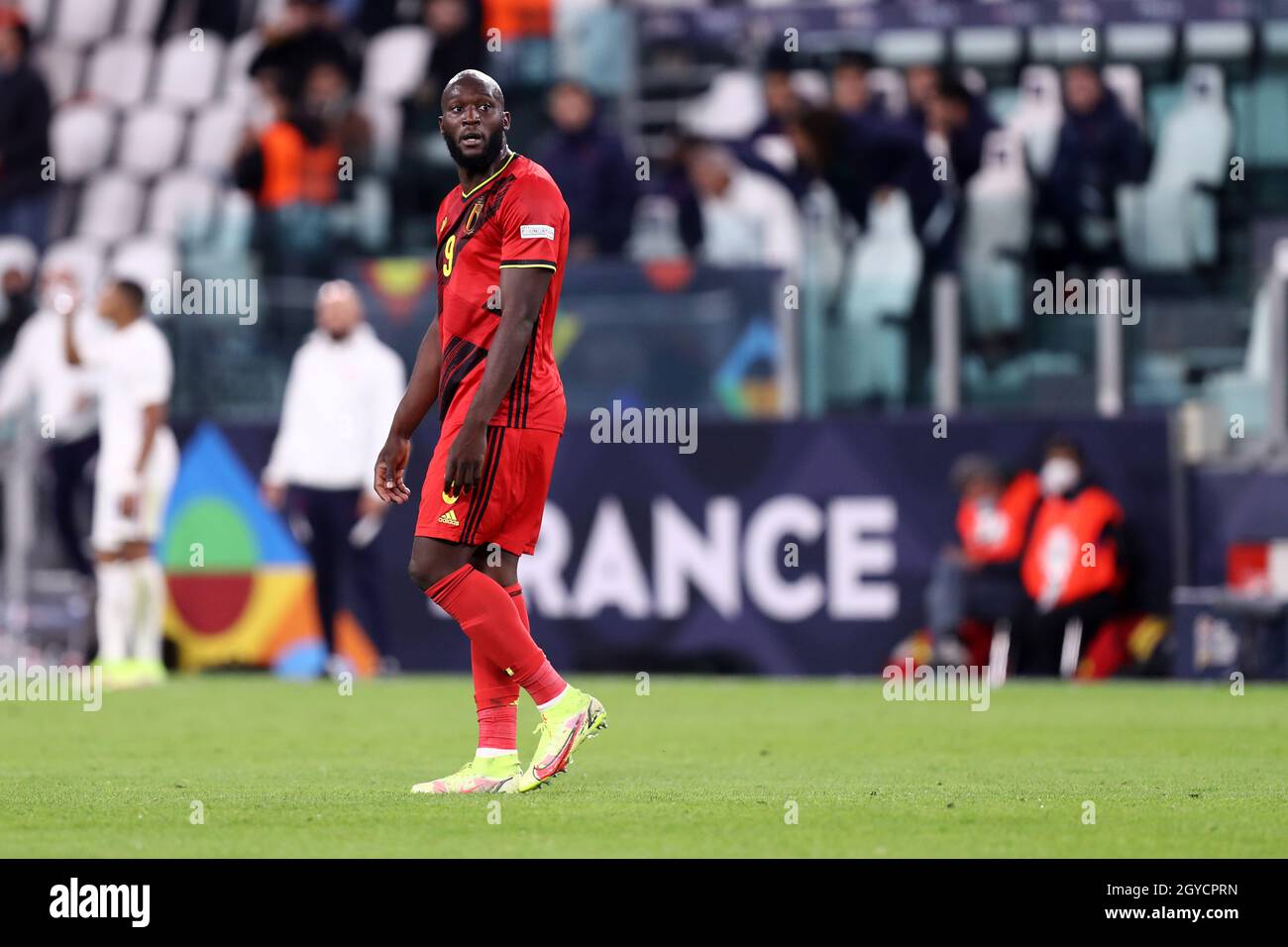 Romelu Lukaku of Belgium looks dejected during the Uefa Nations League ...