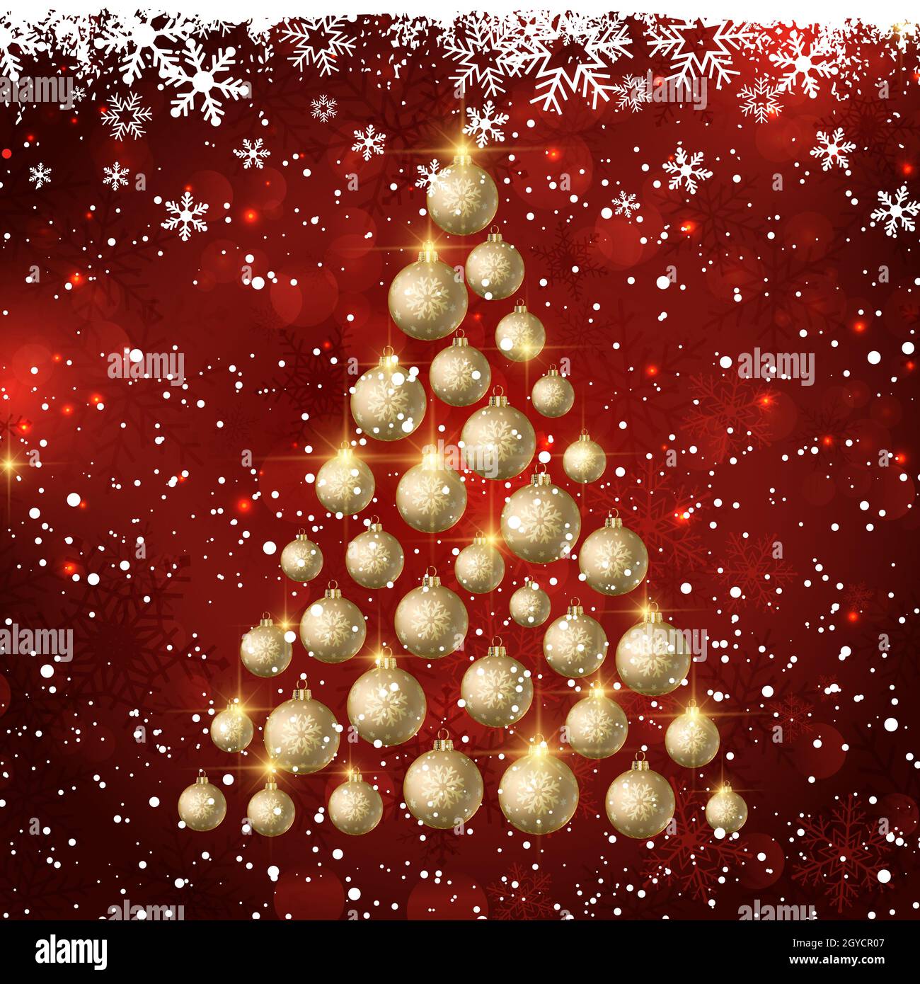 Christmas background with tree of baubles Stock Photo - Alamy