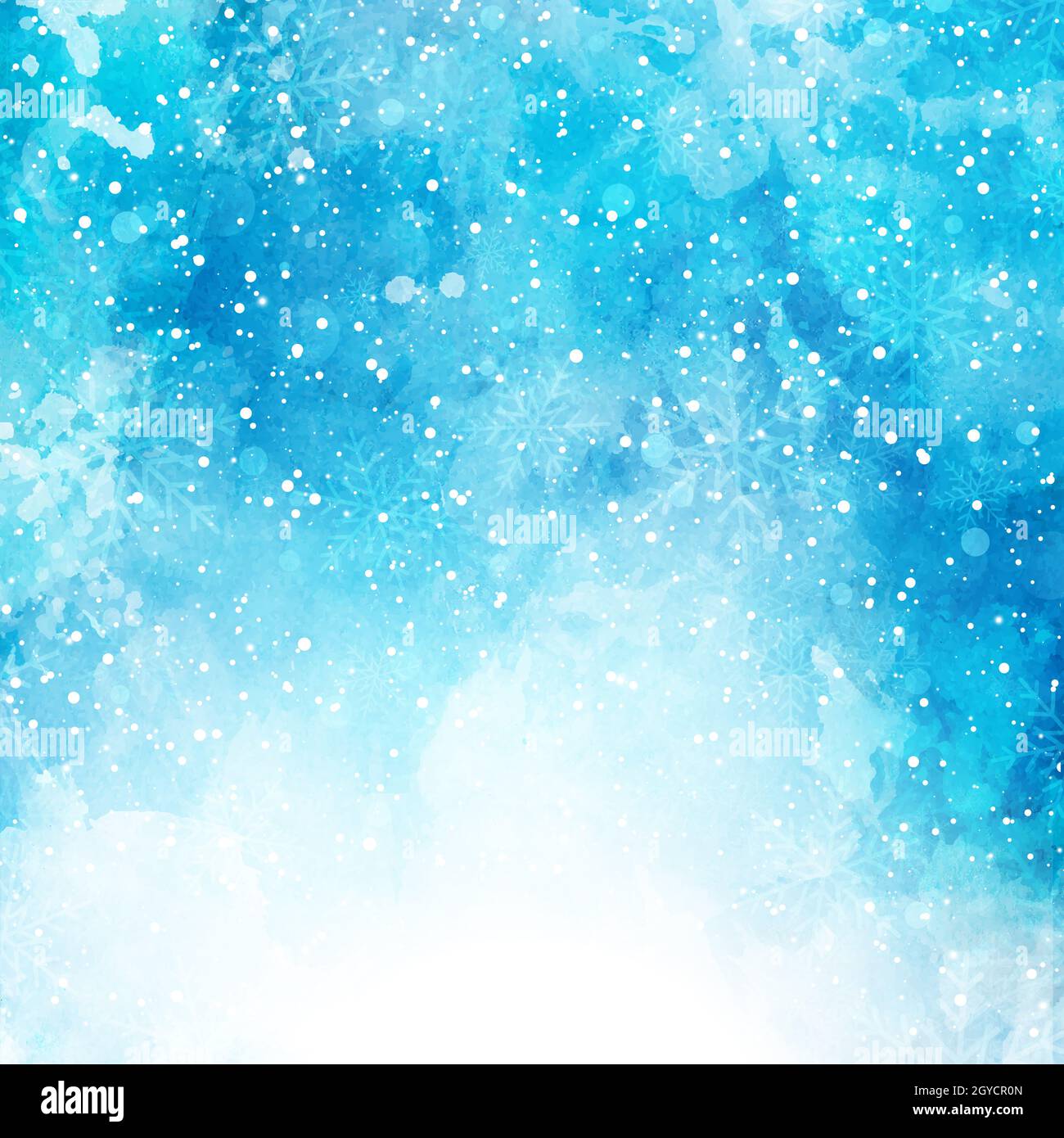 Christmas background with snowflakes on a watercolor texture Stock ...