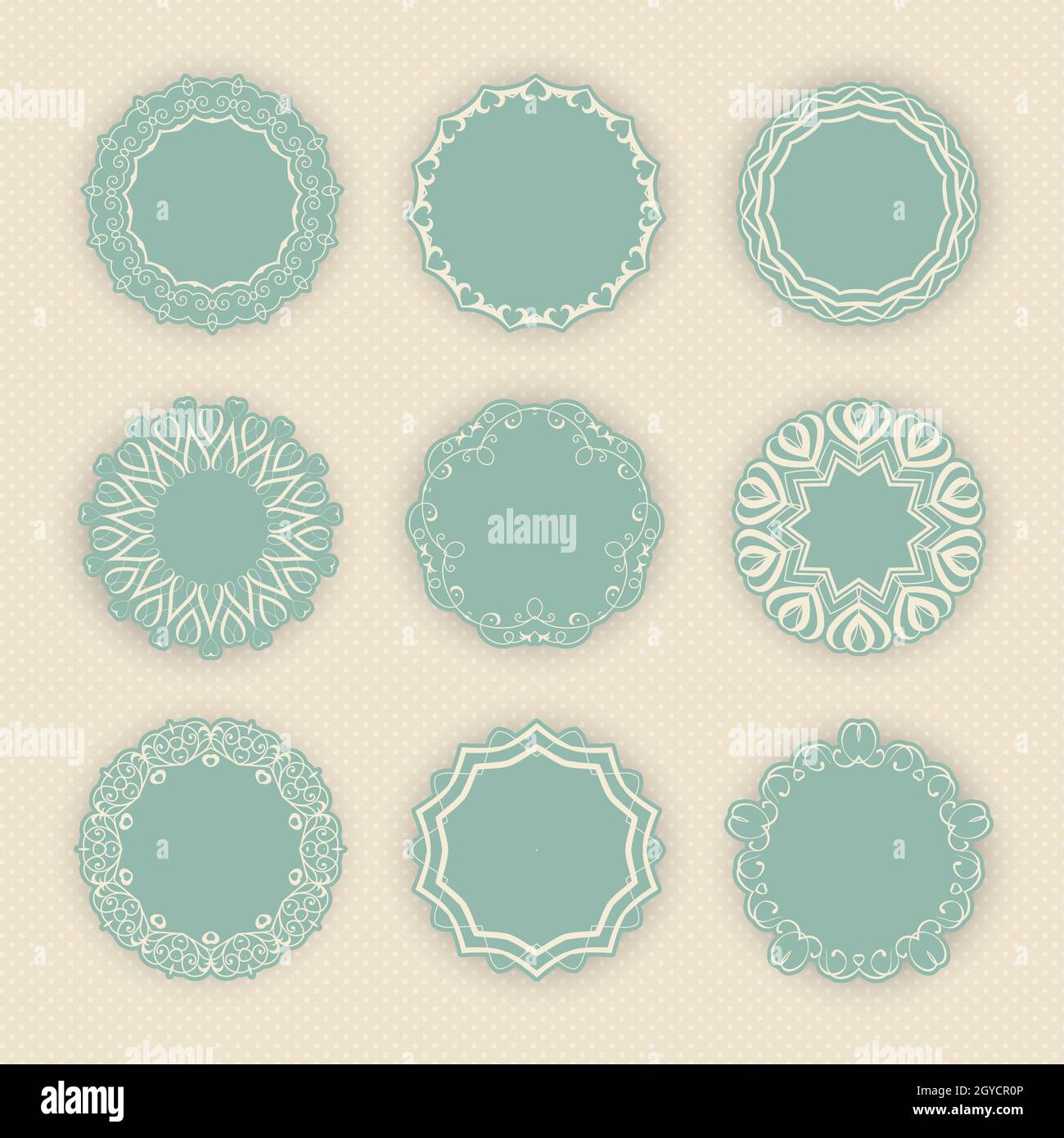 Collection of decorative circular borders Stock Photo - Alamy
