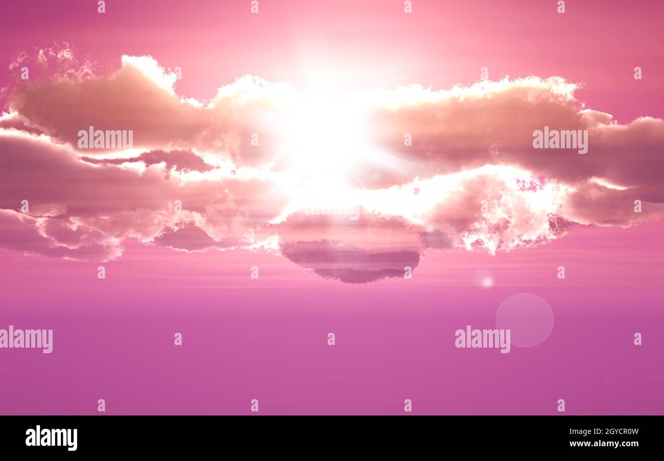 3D render of clouds on purple sky Stock Photo - Alamy