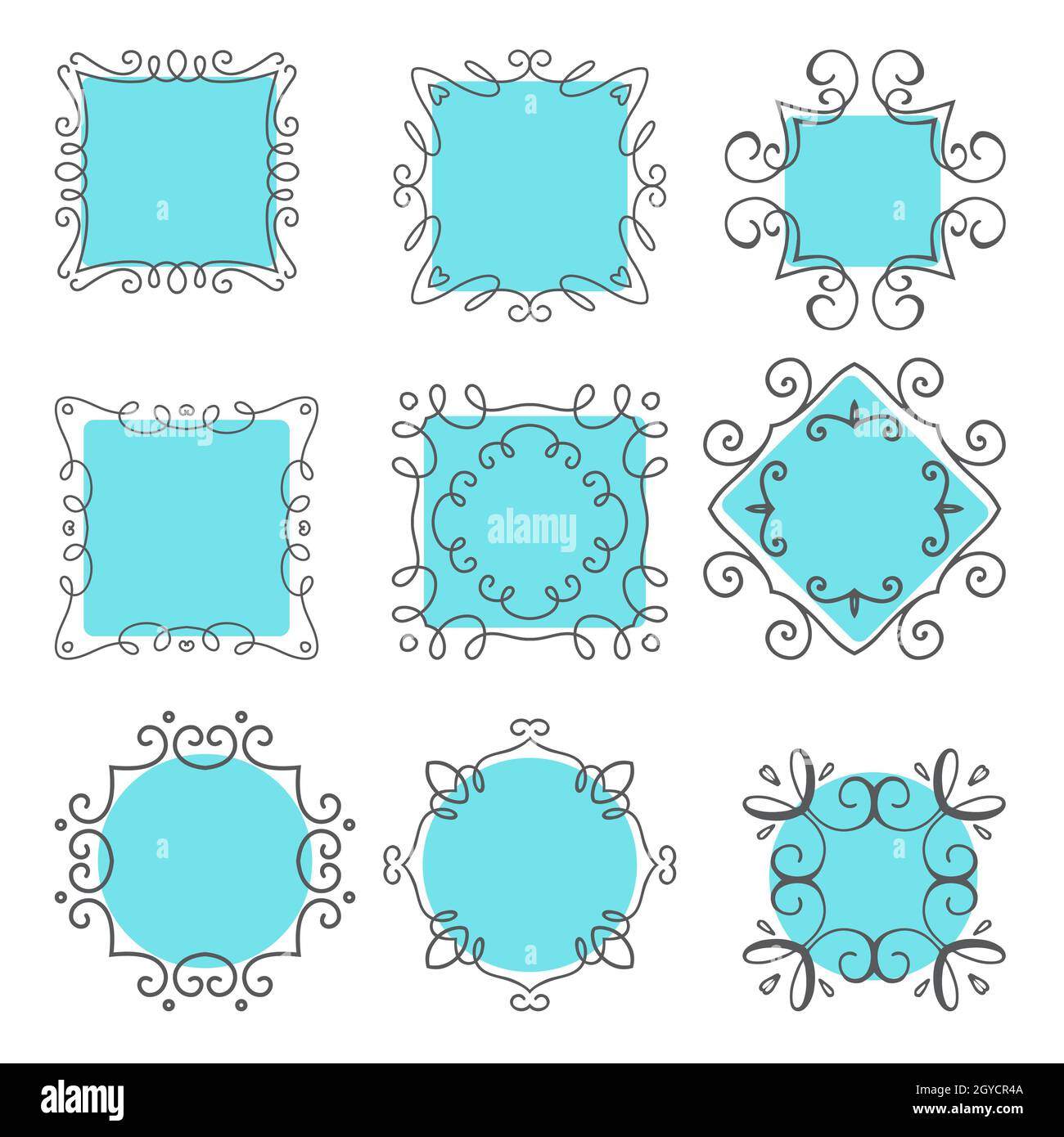 Collection of hand drawn frames Stock Photo - Alamy