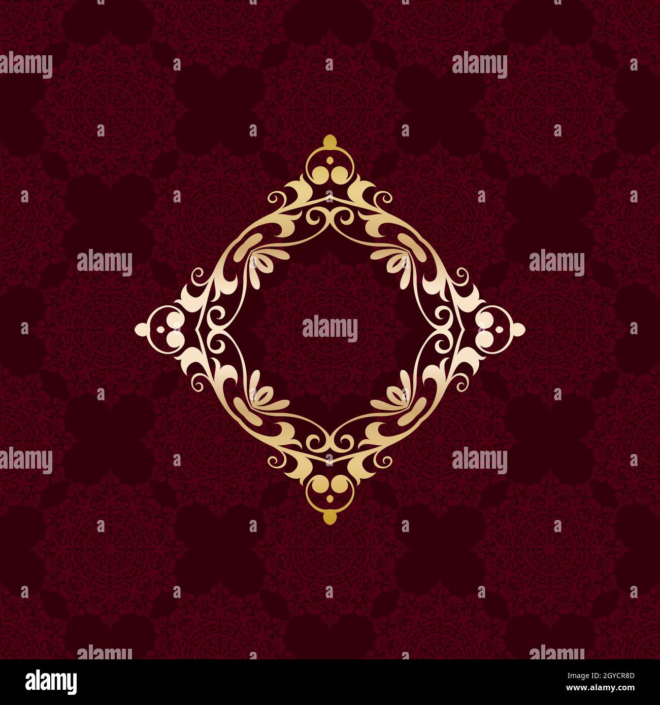 Decorative pattern background with gold frame Stock Photo - Alamy