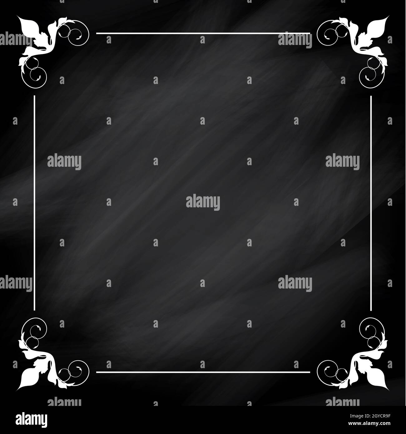 Chalkboard background with a decorative border Stock Photo - Alamy