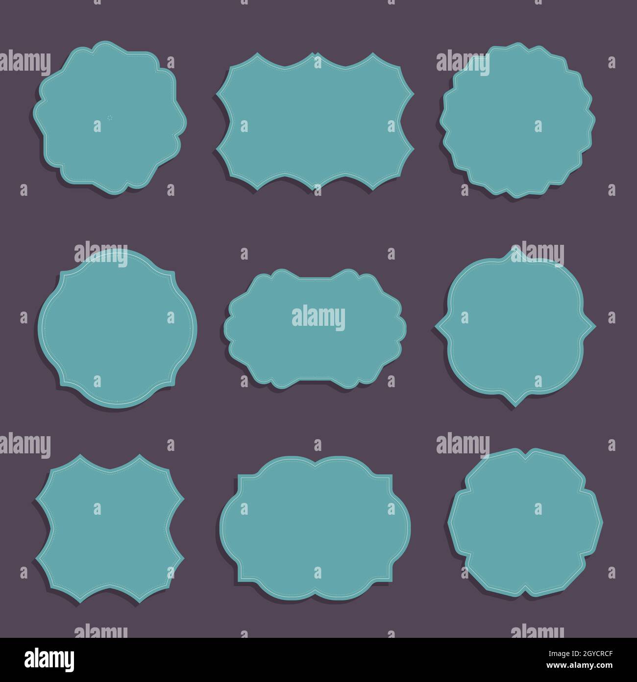 Collection of various shaped stylish labels Stock Photo - Alamy